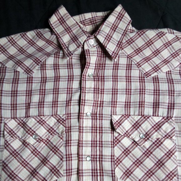 Silver Spur | Shirts | Vintage Silver Spur Plaid Gold Thread Pearl Snap ...